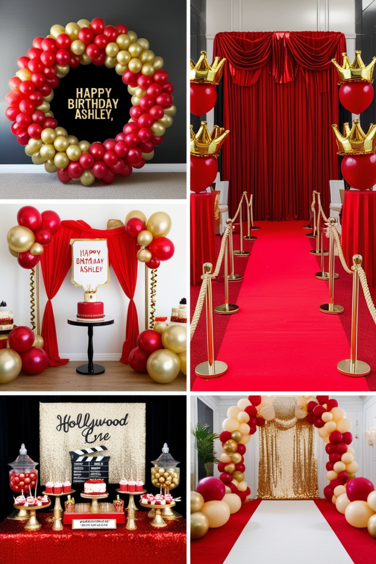Four Glamorous Red Carpet Party Ideas in One Collage - Idea Dash