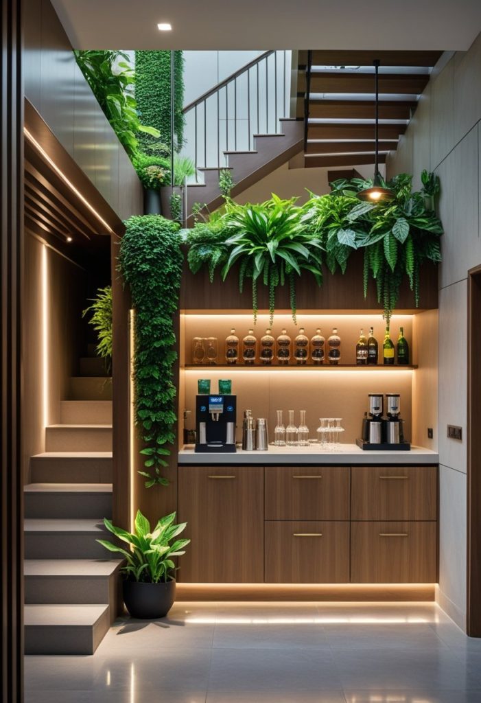 Elegant Under-Stair Coffee Bar with Smart Storage - Idea Dash