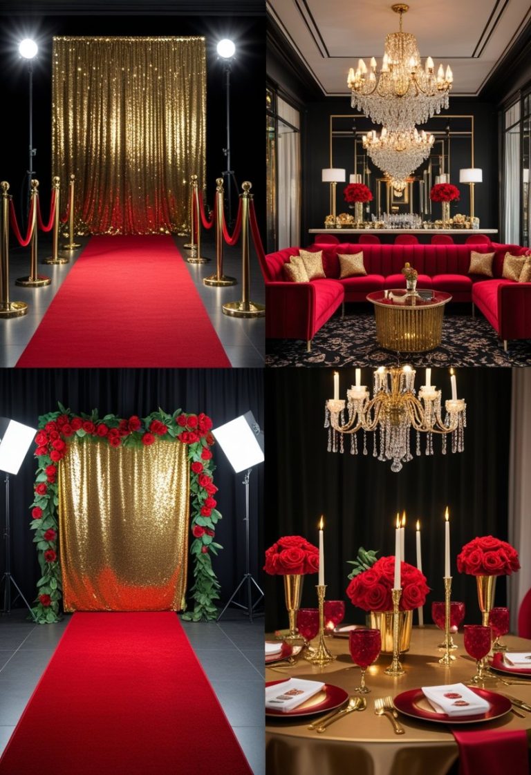 Four Glamorous Red Carpet Party Ideas in One Collage - Idea Dash