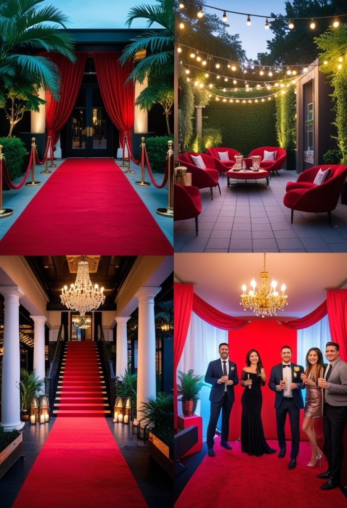 Four Glamorous Red Carpet Party Ideas in One Collage - Idea Dash