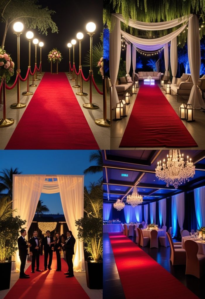 Four Glamorous Red Carpet Party Ideas in One Collage - Idea Dash