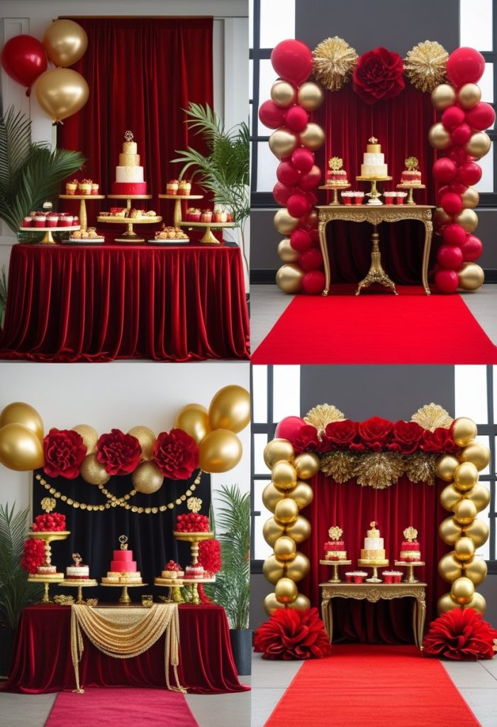 Four Glamorous Red Carpet Party Ideas in One Collage - Idea Dash