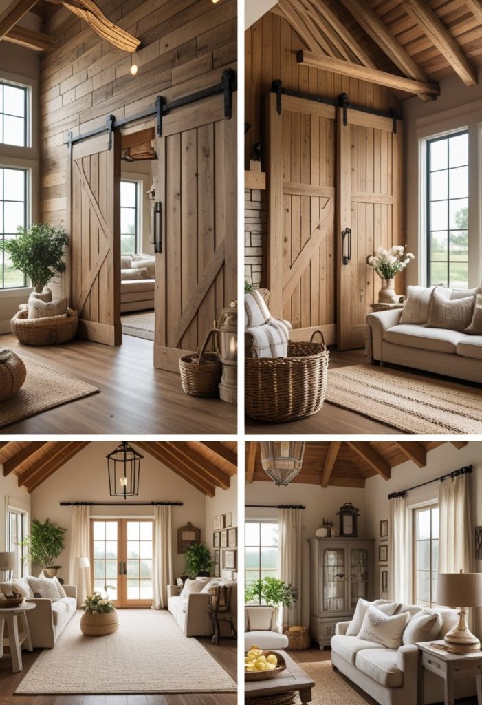 Cozy Farmhouse Interiors with Rustic Wood & Barn Doors - Idea Dash