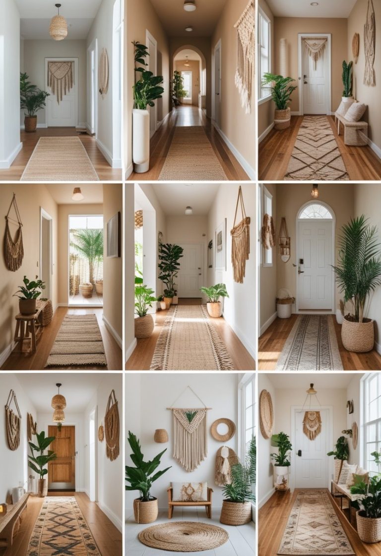 Boho Hallway Decor Ideas with Earthy Tones & Natural Textures - Idea Dash